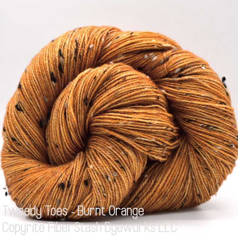 Burnt Orange - Tweedy Toes | Fiber Stash Dyeworks